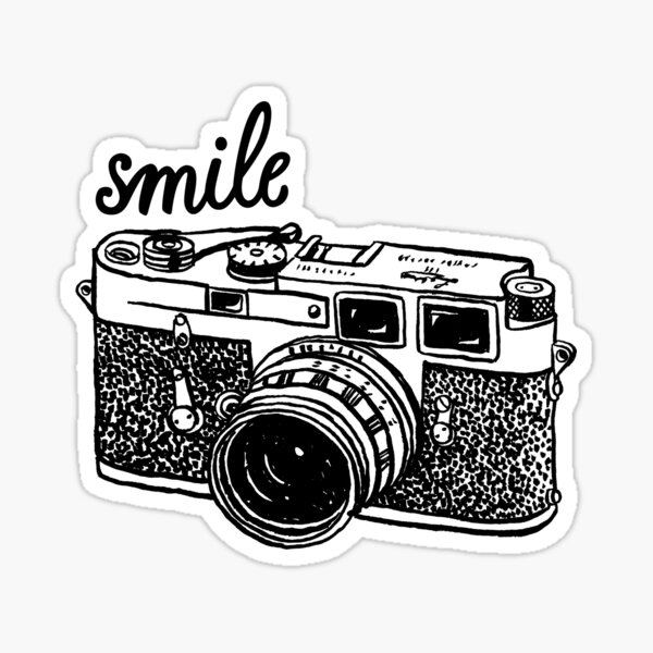 "Black and white vintage camera" Sticker for Sale by darina-gulbina ...