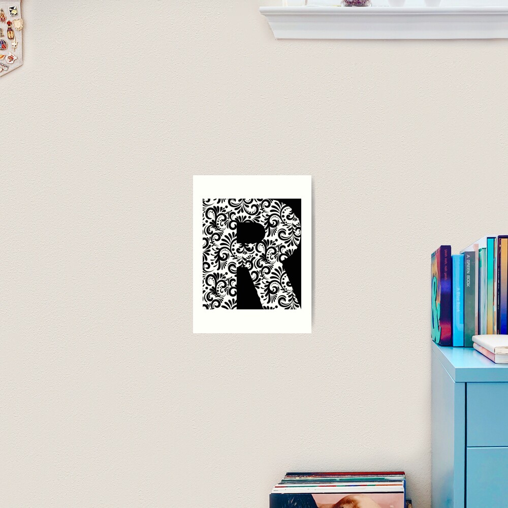 "Black and white designed letter R" Art Print for Sale by LitterArt ...