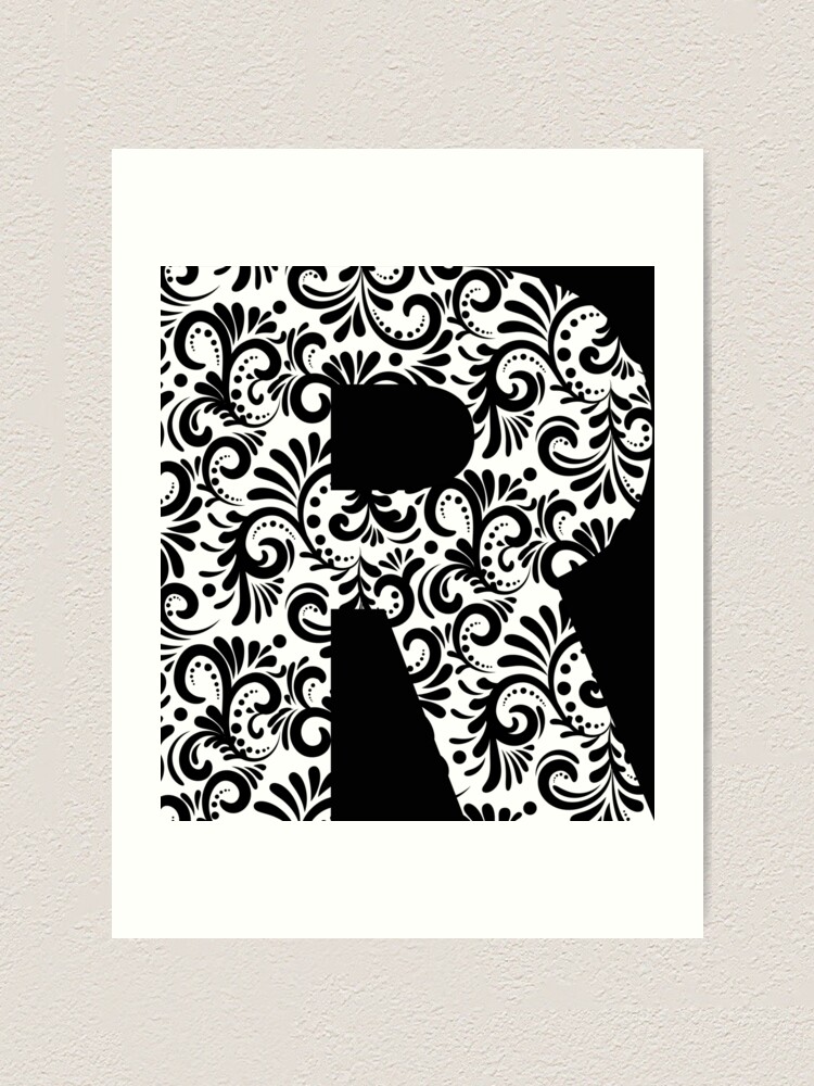 "Black and white designed letter R" Art Print for Sale by LitterArt ...