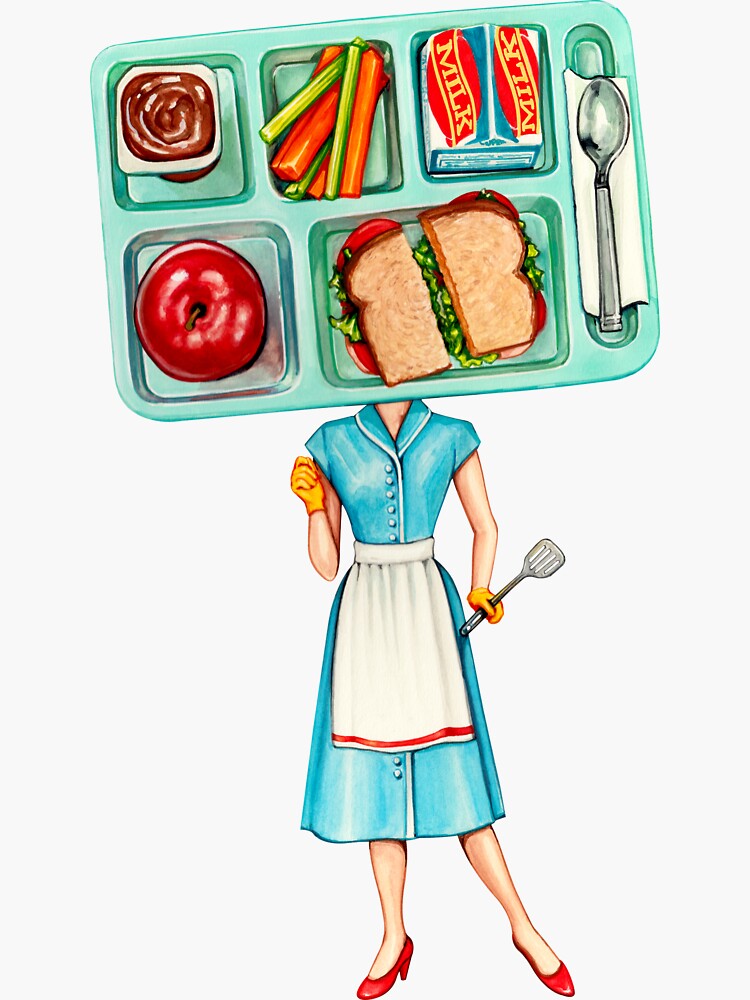"Lunch Lady Pin-Up" Sticker by KellyGilleran | Redbubble