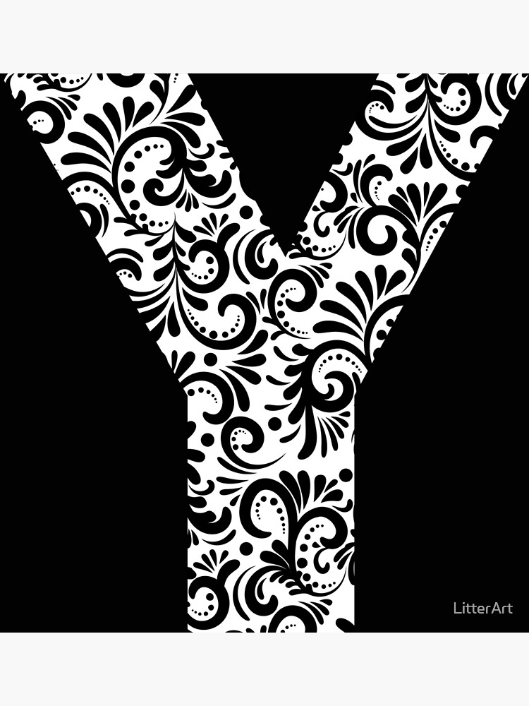 "Black and white designed letter Y" Poster for Sale by LitterArt ...