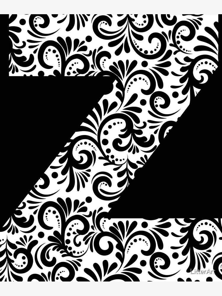 Póster «Letra Z diseñada en blanco y negro» de LitterArt | Redbubble