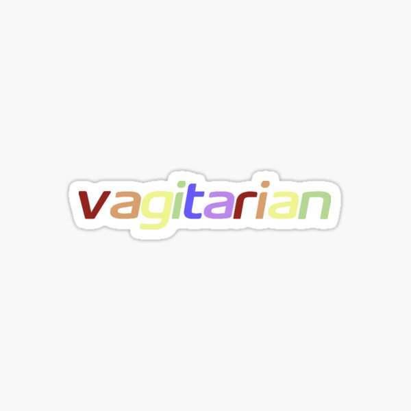 " Vagitarian Simple Logo" Sticker by catvclark | Redbubble