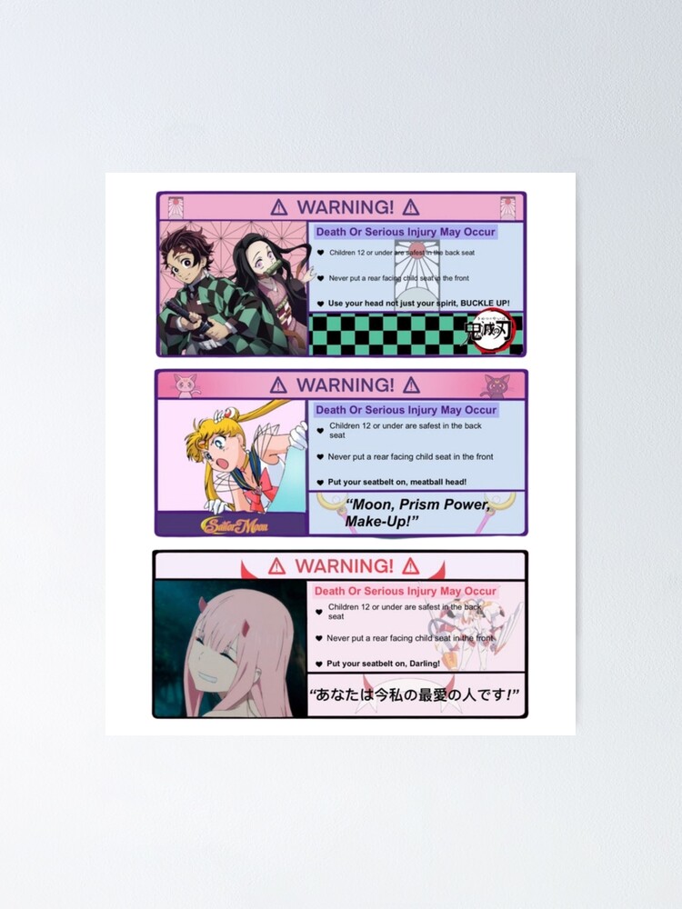 "Anime Warning Sticker for Car Visors" Poster for Sale by mhmed97 ...