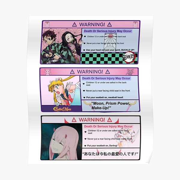 "Anime Warning Sticker for Car Visors" Poster for Sale by mhmed97 ...