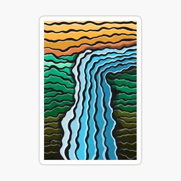 "Waterfall " Sticker for Sale by theartlines | Redbubble
