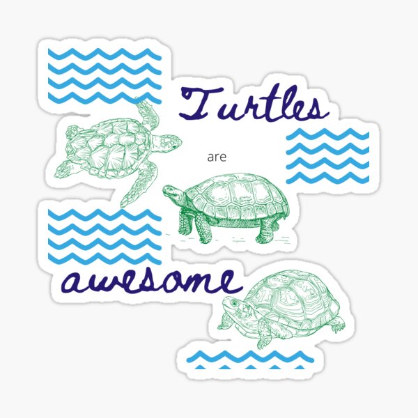 " Sea Turtle, Turtles are awesome." Sticker for Sale by BronikowskiART ...