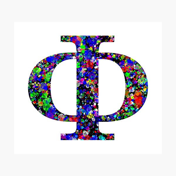 Lámina fotográfica «Letra Phi Letra Φ Salpicadura de pintura» de ...