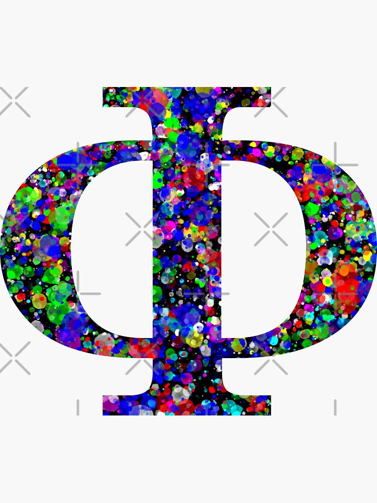"Letter Phi Letter Φ Paint Splatter" Sticker by Handstand365 | Redbubble