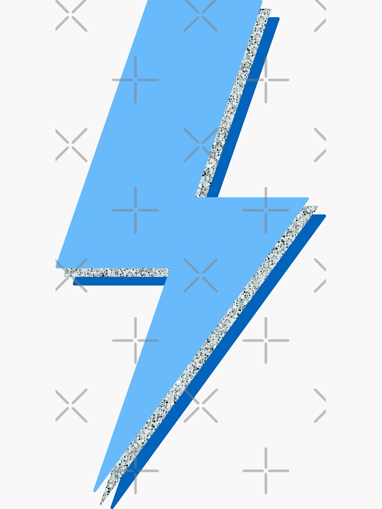 "Blue and Silver Lightning Bolt" Sticker for Sale by stickerspickers ...