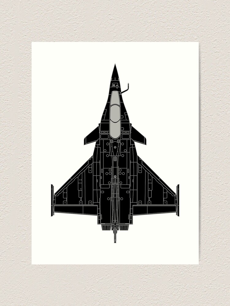 "Dassault Rafale Top View Black" Art Print for Sale by magazinecombate ...