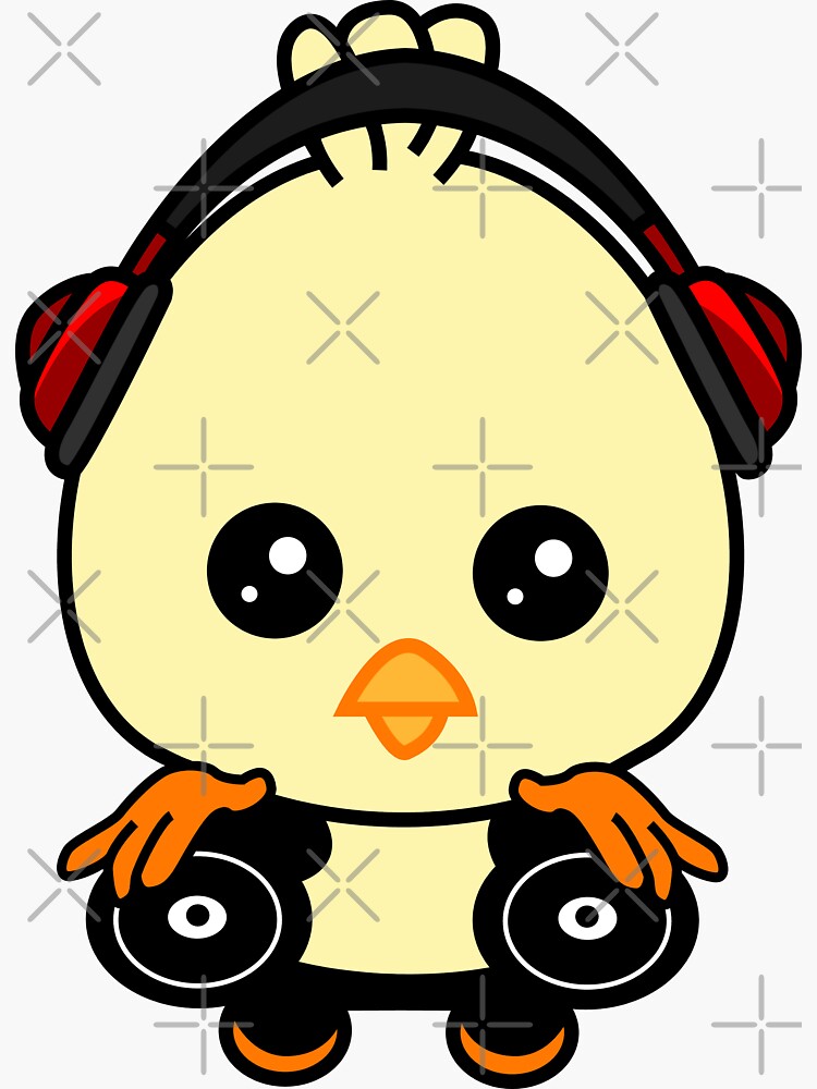 "My bird dj drawing" Sticker by Blondiabshop | Redbubble
