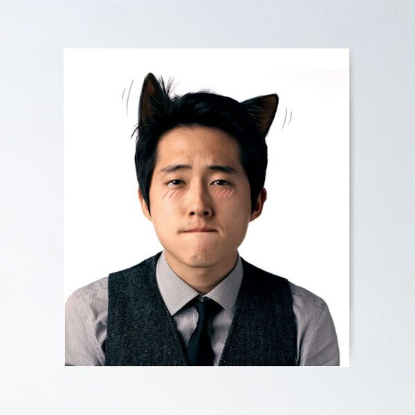 "Steven Yeun Glenn Rhee kitten" Poster for Sale by ohmydogggy | Redbubble