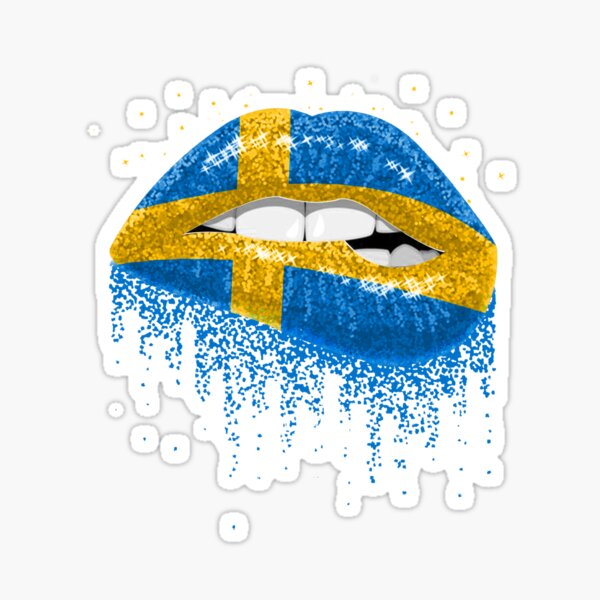 "Sweden LIPS FLAG" Sticker for Sale by Simed | Redbubble