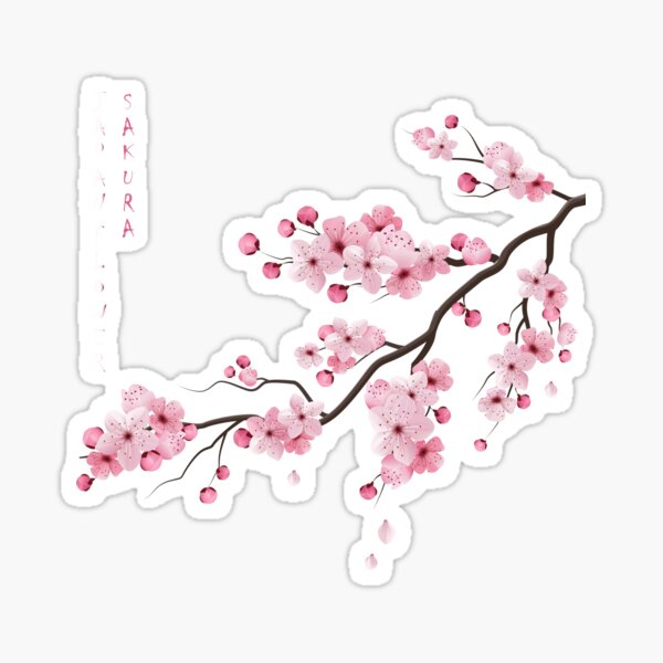 " Vintage Sakura Japanese Cherry Blossom Flower" Sticker for Sale by ...
