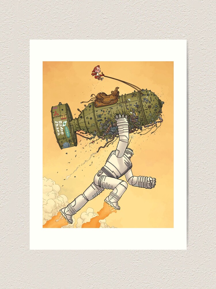 Lámina artística «chico grande y oxidado el niño robot, geof darrow ...