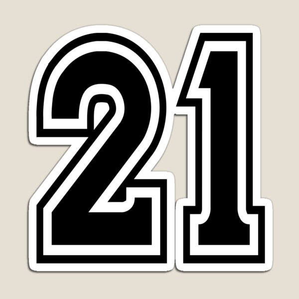 "21 American Football Classic Vintage Sport Jersey Number in black ...