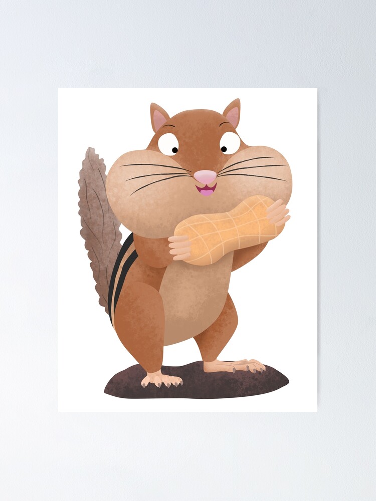 Poster « Dessin animé drôle mignon de tamia aux grandes joues », par ...