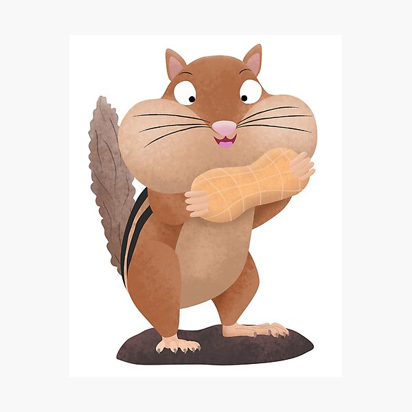 Impression photo « Dessin animé drôle mignon de tamia aux grandes joues ...