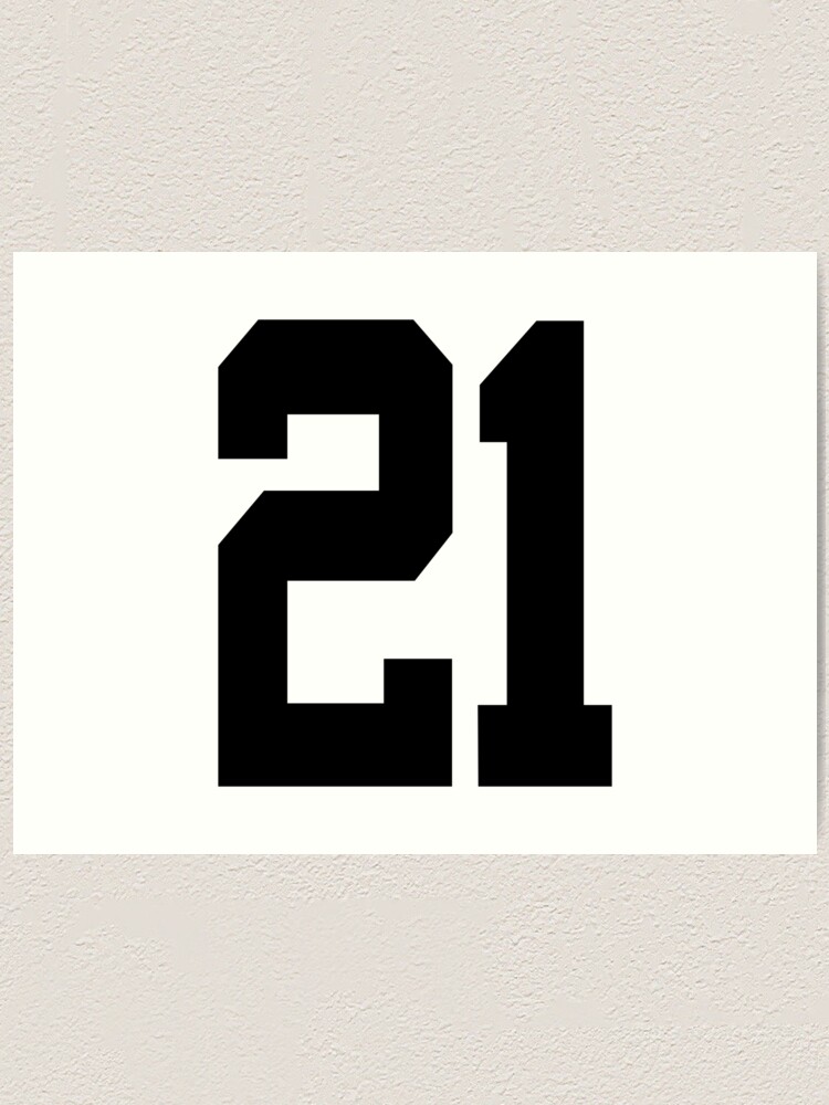 "21 American Football Classic Vintage Sport Jersey Number in black ...