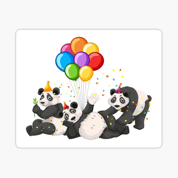 Pegatina «Lindos pandas felices» de kalvinklein | Redbubble