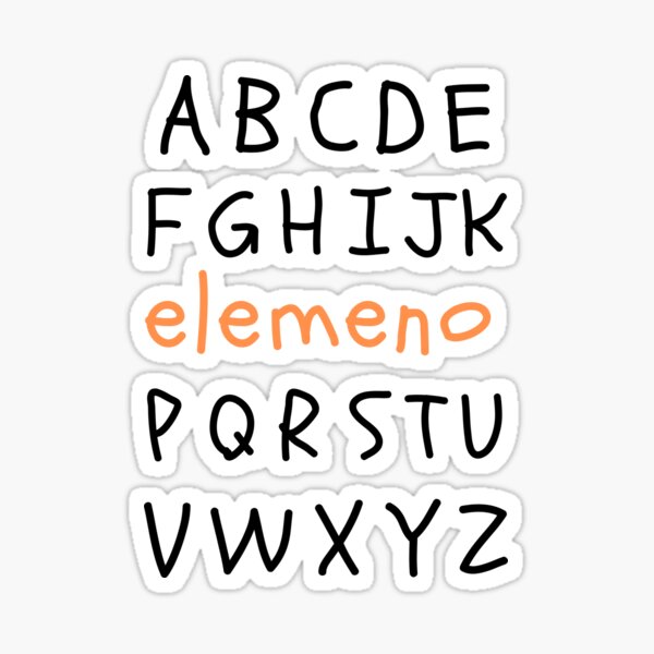 "ABC Elemeno Alphabet" Sticker by appareltolove | Redbubble
