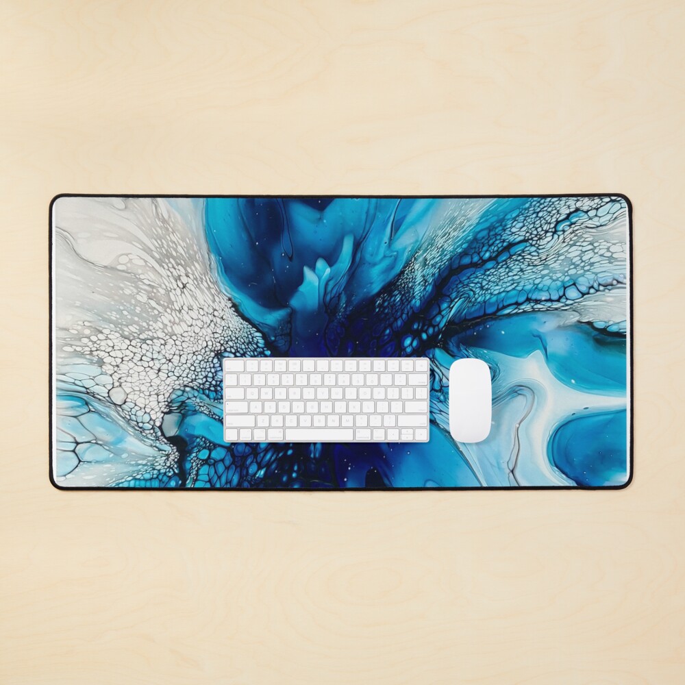 "Purple, Blue, Black and White Abstract Fluid Art Painting. Pour Art ...