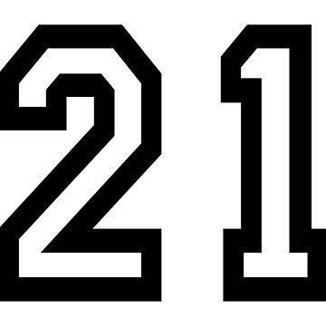"21 American Football Classic Vintage Sport Jersey Number in black ...