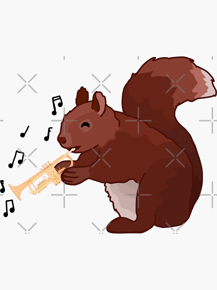 "Trumpet Squirrel" Sticker for Sale by Artstuffs121 | Redbubble