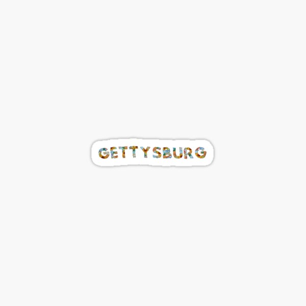 "Gettysburg college hand embroidered floral block letters" Sticker for ...