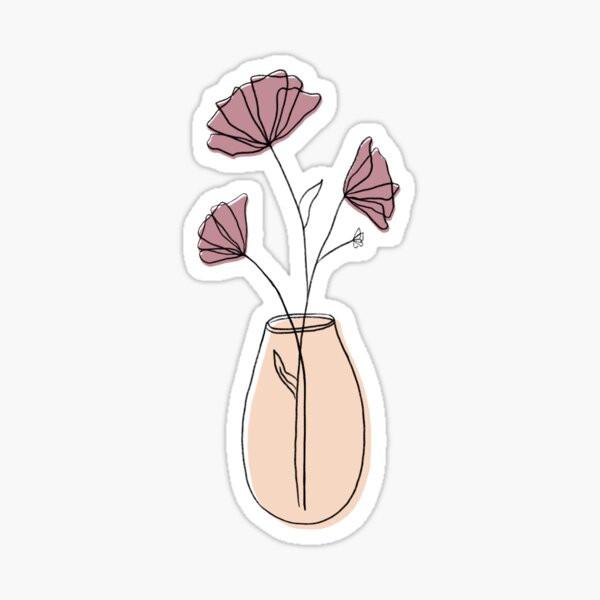 "Minimalist Flower Vase" Sticker by fernandagc | Redbubble