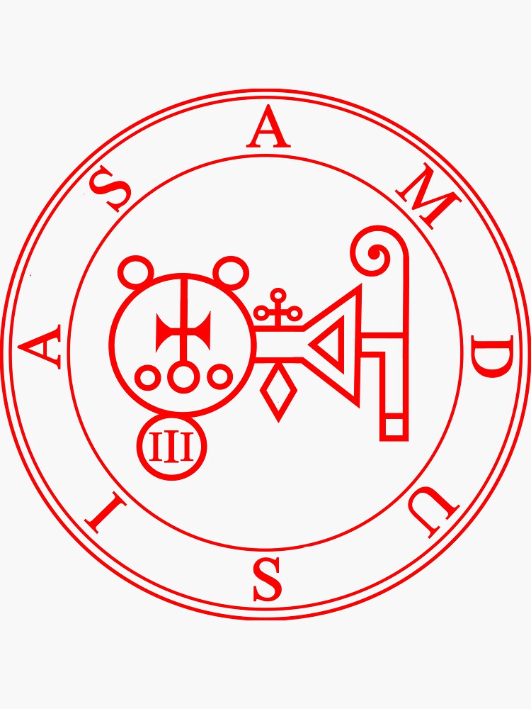 "Amdusias - Goetia (red)" Sticker for Sale by Shadow-Kingdom | Redbubble