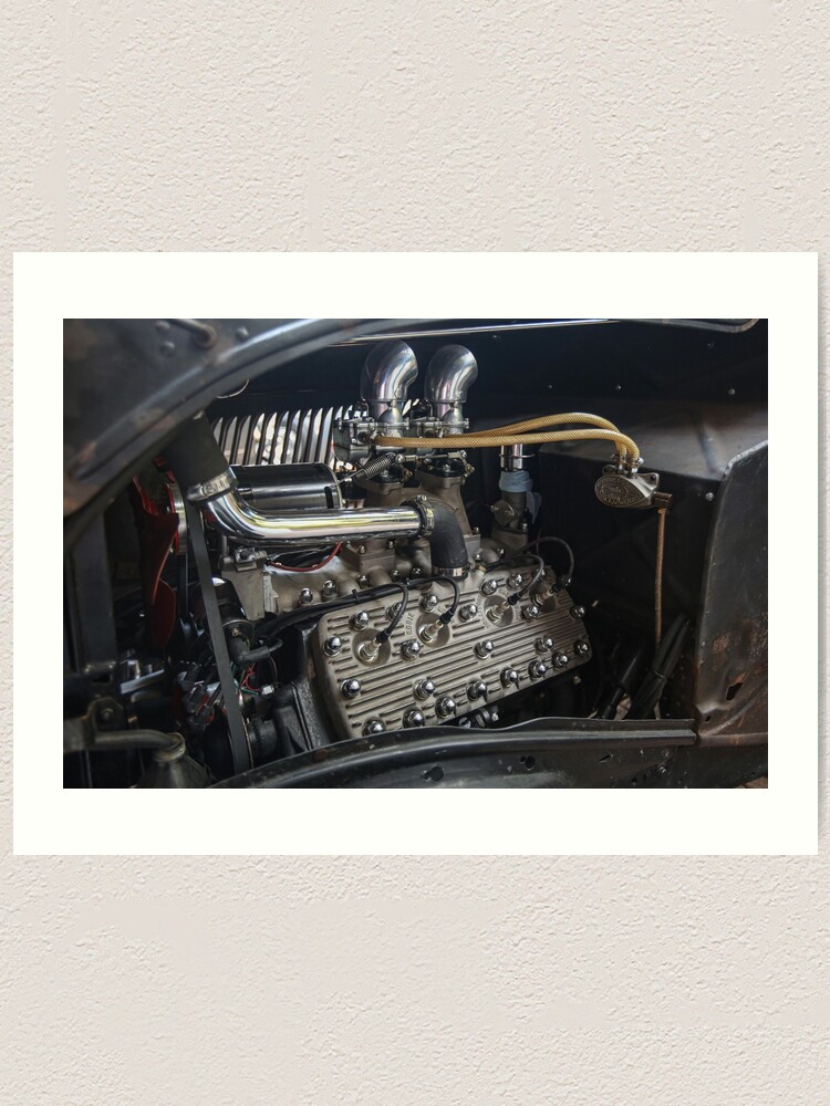 "Flathead Ford V8 Engine bay" Art Print for Sale by BGillogly | Redbubble