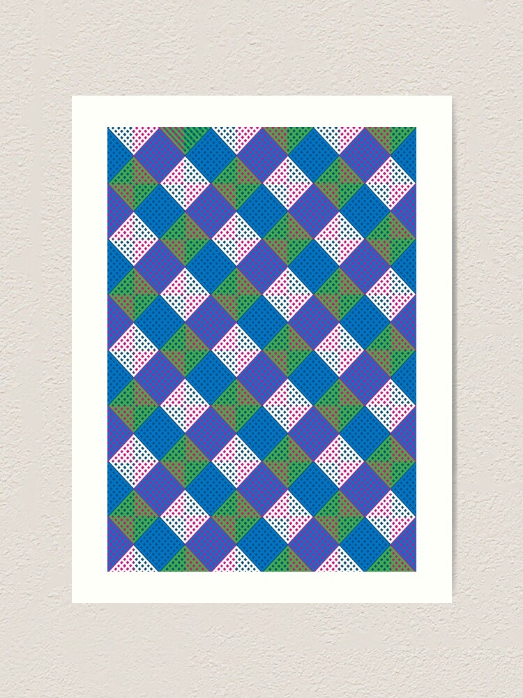 "Angled Checkerboard Quilt Pattern no. 15" Art Print for Sale by ...