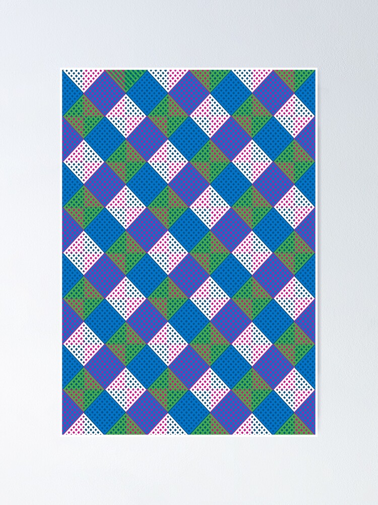 "Angled Checkerboard Quilt Pattern no. 15" Poster for Sale by ...