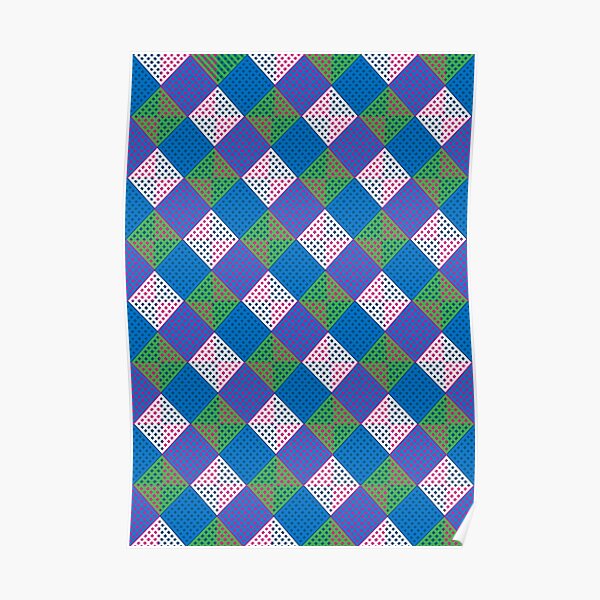 "Angled Checkerboard Quilt Pattern no. 15" Poster for Sale by ...