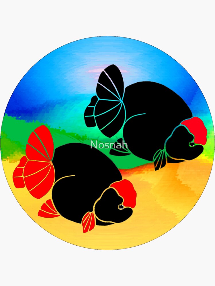 "Ranchu Goldfish Logo 0204" Sticker for Sale by Nosnah | Redbubble