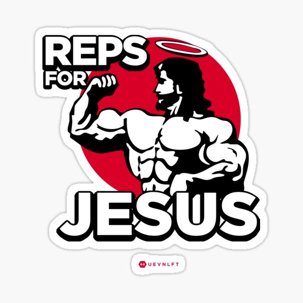 "Reps for Jesus - Gym Fitness Bodybuilding - Broscience Life" Sticker ...