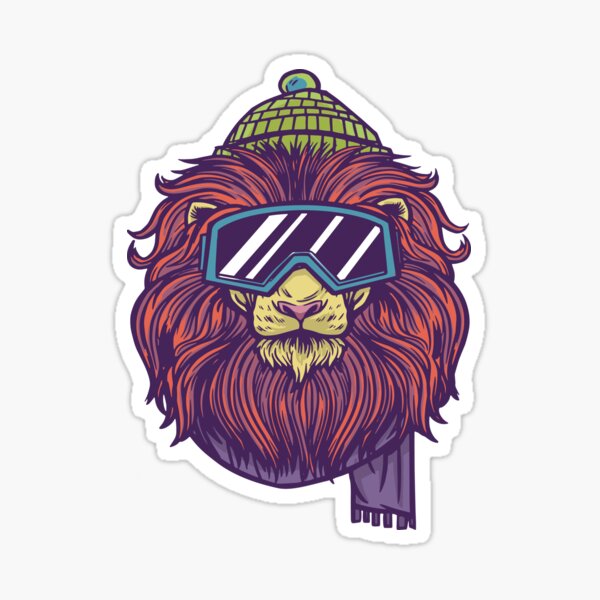 "Ski Lion" Sticker by masterchaotic | Redbubble