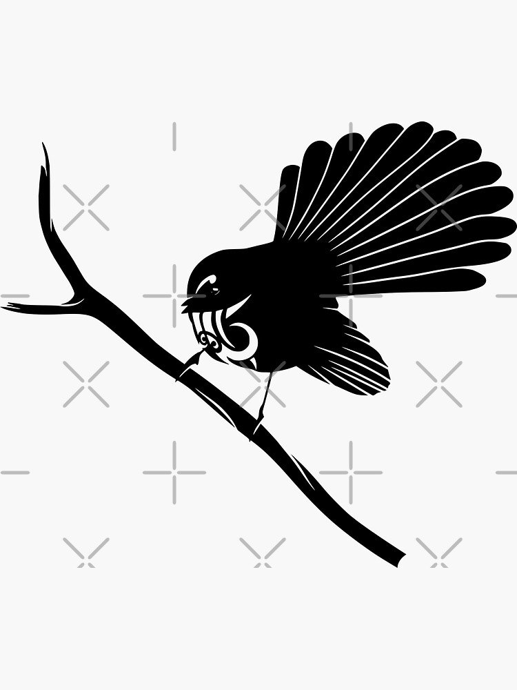 "New Zealand Native Fantail" Sticker for Sale by Kiwidom | Redbubble