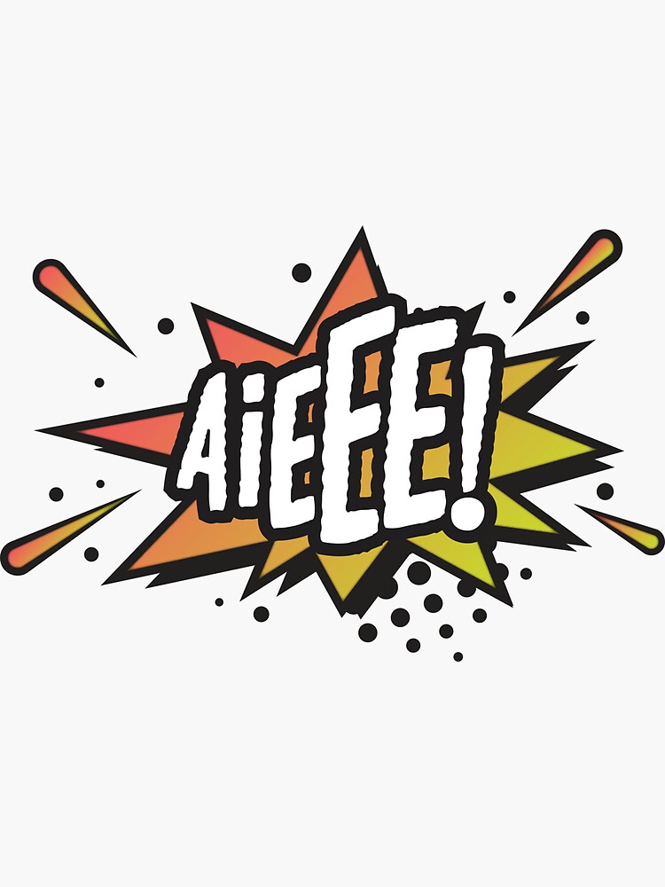 "Aieee Comic text style" Sticker for Sale by RedbubblesTrend | Redbubble