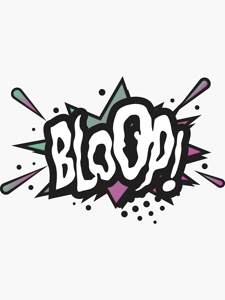 "Bloop Comic text style" Sticker for Sale by RedbubblesTrend | Redbubble