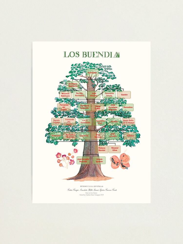 "Los Buendía Family Tree, One Hundred Years of Solitude" Photographic ...