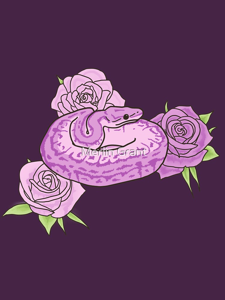 "Ball Python and Roses" T-shirt for Sale by starlightify | Redbubble ...