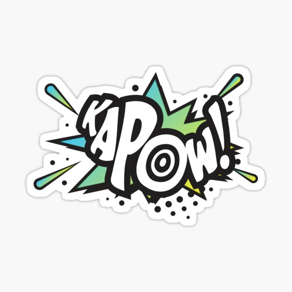 "Kapow Comic text style" Sticker for Sale by RedbubblesTrend | Redbubble