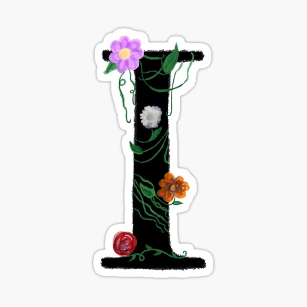 "Letter I Monogram with Flowers" Sticker for Sale by StudioEMC | Redbubble