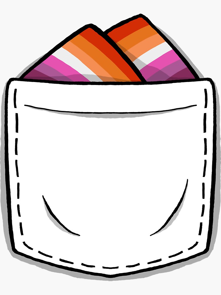 "Lesbian Pride Two-Peak Fold Fake Pocket Handkerchief" Sticker for Sale ...