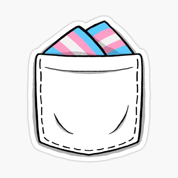 "Transgender Pride Two-Peak Fold Fake Pocket Handkerchief" Sticker for ...