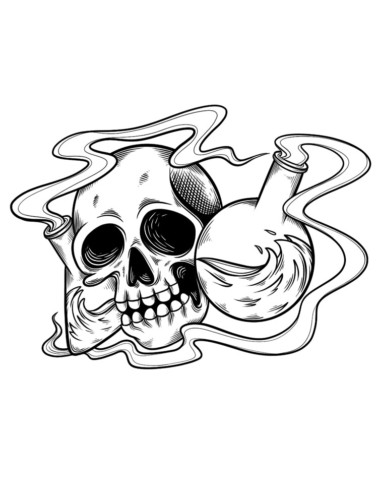 "chemical skull poison design simple illustration line art" Poster for ...