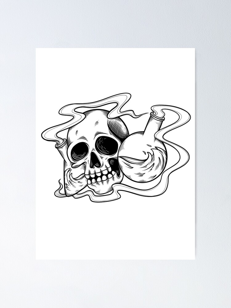 "chemical skull poison design simple illustration line art" Poster for ...